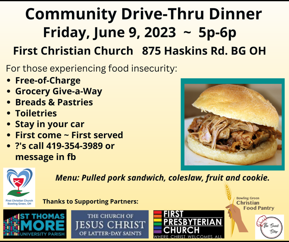 Free drive-thru community meal set for Friday at First Christian Church ...