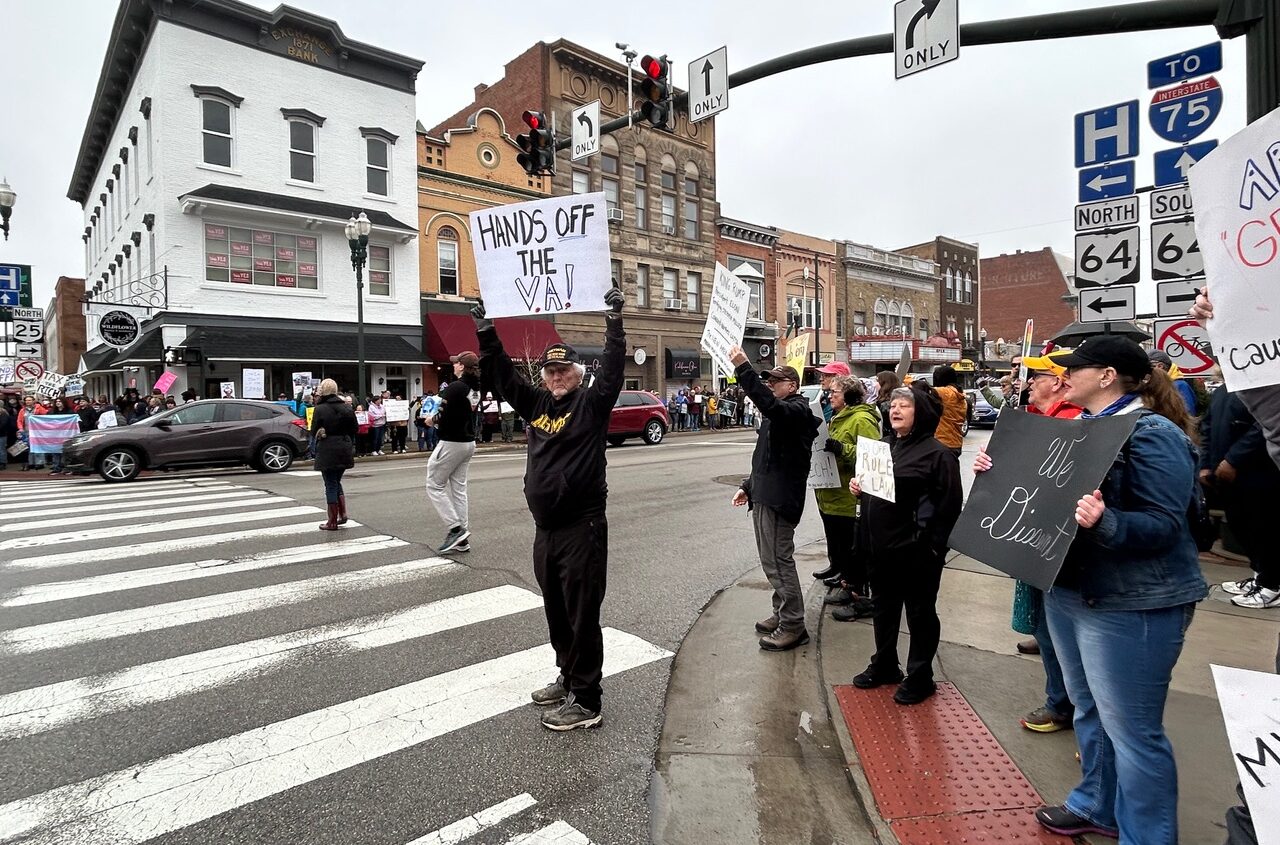 Nearly 600 in BG join nationwide protests telling Trump and Musk to get ...