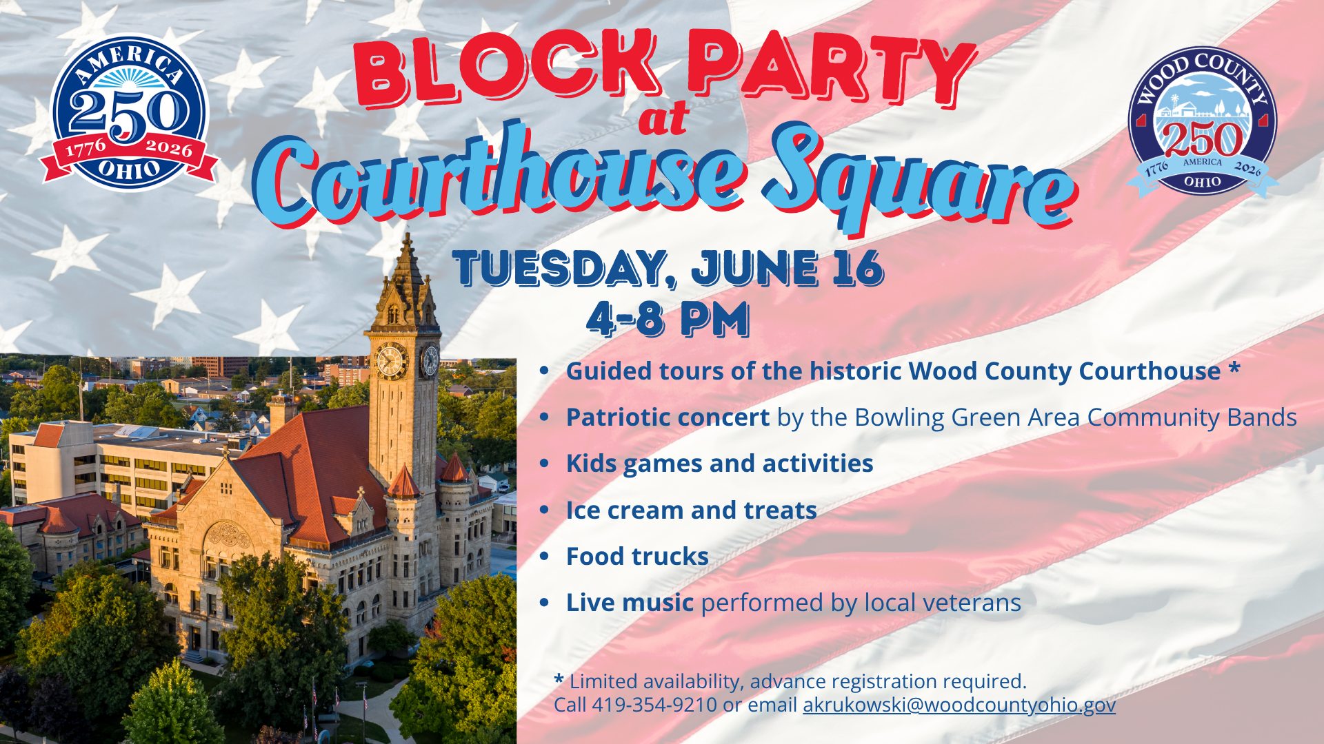 Wood County to host free America 250 Block Party at Courthouse Square ...